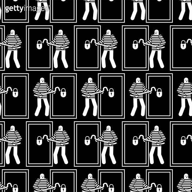 Thief with nail puller pattern seamless. Robber background. Rogue ...