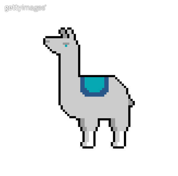 llama alpaca pixel art isolated. 8 bit Vector illustration 이미지 ...