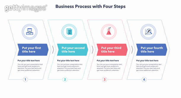 Business process infographic with four colorful stages (1479336864 ...