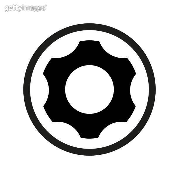 Gear Icon. Gear in a circle icon. Vector illustration. EPS 10 ...