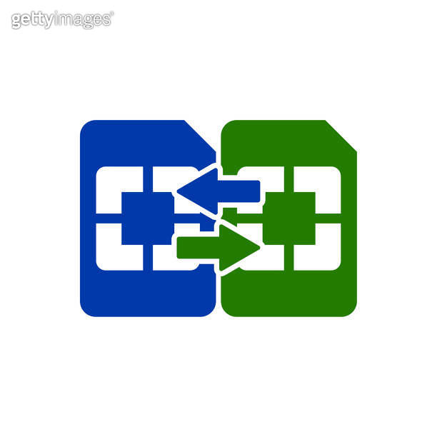 Change SIM cards flat icon. Different accounts for mobile card symbol ...