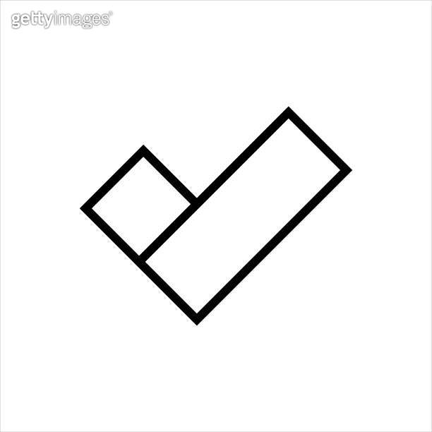 Check mark icon vector illustration black outline. Black tick sign ...