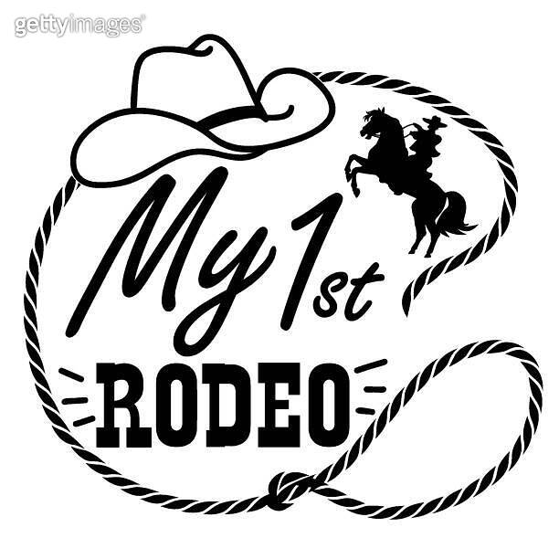 My first rodeo lasso frame vector printable illustration isolated on ...