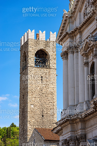 Medieval Pegol Tower (Torre del Popolo o del Pegol) and Brescia New ...