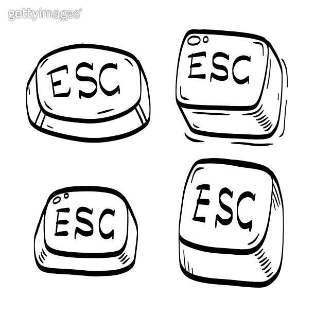 Esc Button Icon. Hand drawn Control key (1829959655) 일러스트, 무료 일러스트, 아이콘 ...