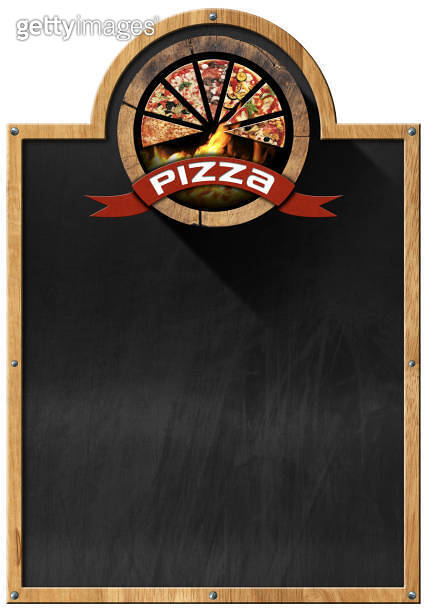 Template for a Pizza Menu with Empty Blackboard Isolated on White ...