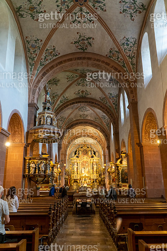 Interior of basilica of Kloster Steinfeld Monastery, Germany ...