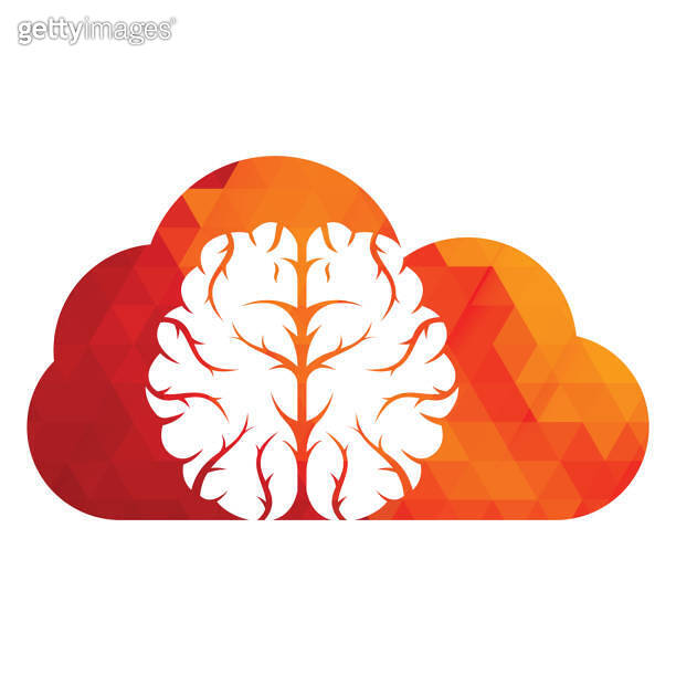 Brain cloud shape concept logo design. 이미지 (1570259494) - 게티이미지뱅크