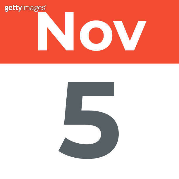 November 5 - Calendar Leaf. Vector Illustration 이미지 (1689058069) - 게티이미지뱅크