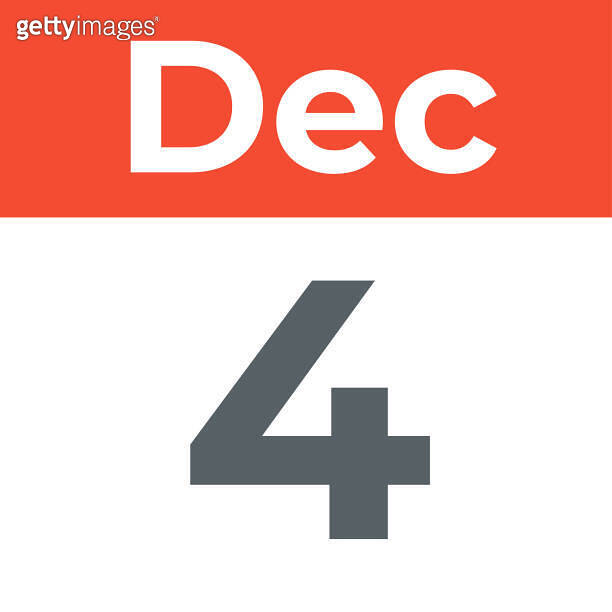 December 4 - Calendar Leaf. Vector Illustration 이미지 (1689058703) - 게티이미지뱅크