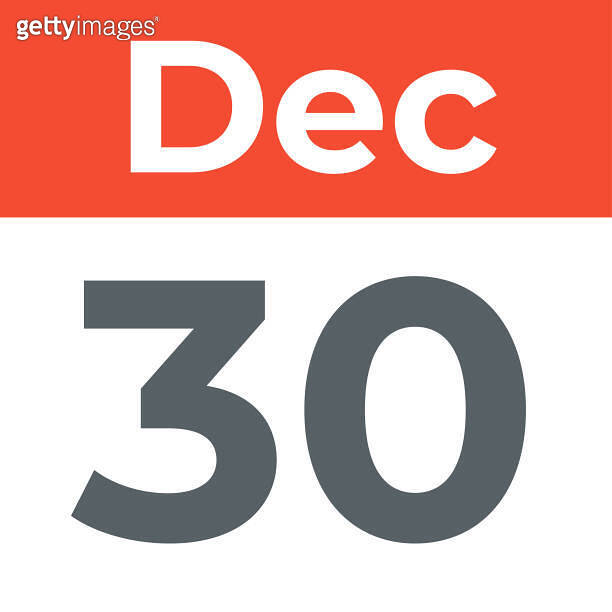 December 30 - Calendar Leaf. Vector Illustration 이미지 (1689059322) - 게티이미지뱅크