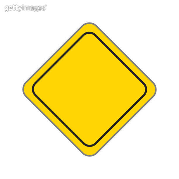 Empty Romb Yellow Traffic Road Sign. Isolated on White. Vector ...