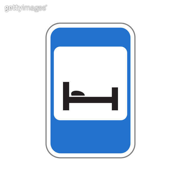 Hotel. Traffic Road Sign. Isolated on White. Vector Illustration ...