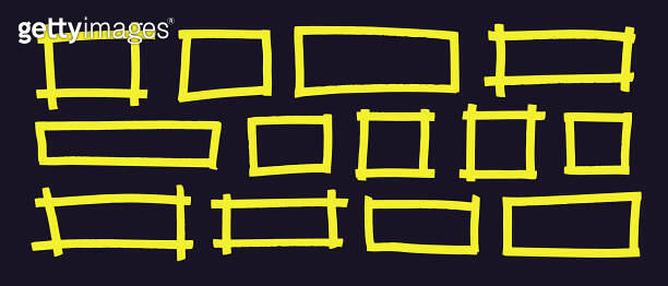Highlight marker rectangles shapes or frames for hand drawn diagrams ...