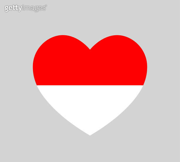 love Indonesia symbol, heart shape Indonesian flag icon, vector ...