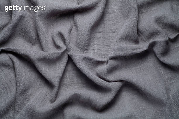 Grey hemp cloth fabric in soft folds (1777746215) - 게티이미지뱅크