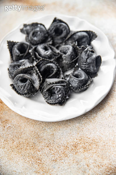ravioli black color cuttlefish ink agnolotti fresh seafood seafood ...