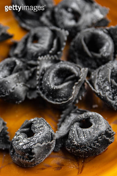 ravioli black color cuttlefish ink agnolotti fresh seafood seafood ...