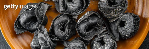 ravioli black color cuttlefish ink agnolotti fresh seafood seafood ...