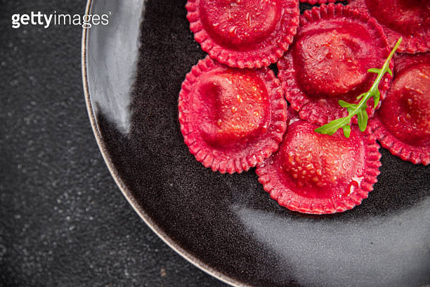 ravioli beetroot pasta red beet plate appetizer meal food snack on the ...