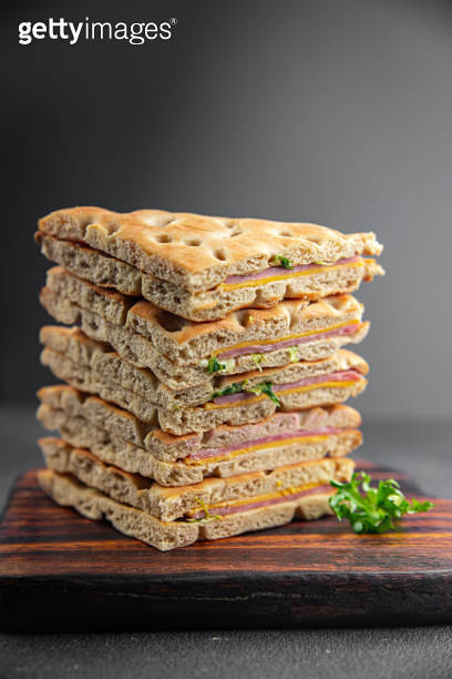 sandwich ham cheese meat plate snack fresh appetizer meal food snack on ...