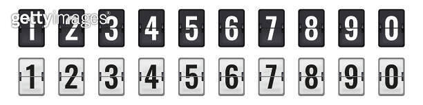 Flip clock number set. Countdown numbers flip counter set. Retro style ...
