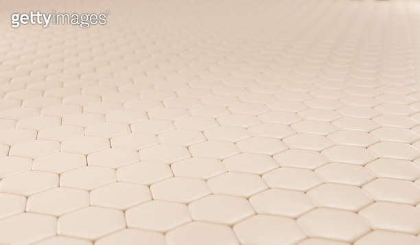 3d rendering of hexagon pattern closeup of clean perfect skin cell for ...