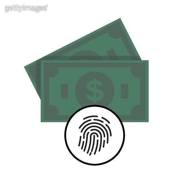 Secure money transfer with fingerprint. (1605444275) 일러스트, 무료 일러스트, 아이콘 ...