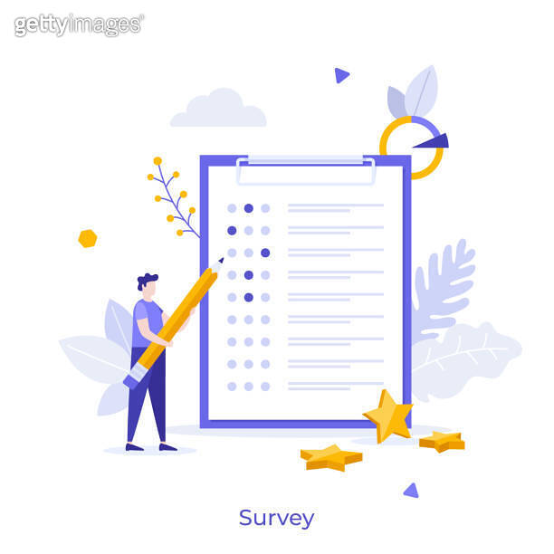 Man with pencil filling in paper form or asking questions in questionnaire. Concept of public ...