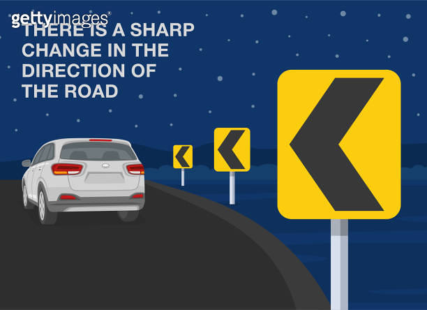 Safe car driving rules and tips. There is a sharp change in the ...