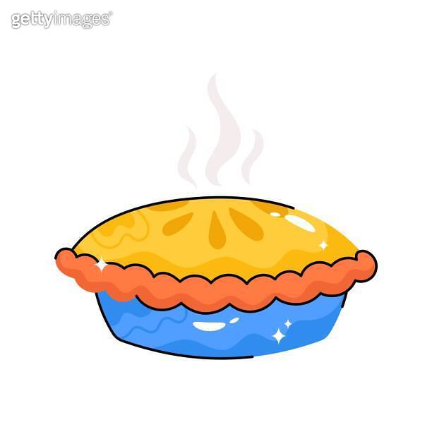 Pie doodle vector filled outline Sticker. EPS 10 file 이미지 (1605773022 ...