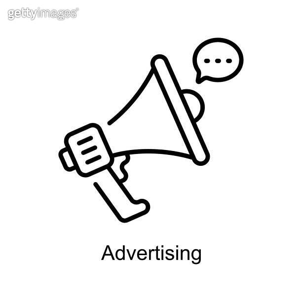 Advertising Outline Icon Design illustration. Digital Marketing Symbol ...