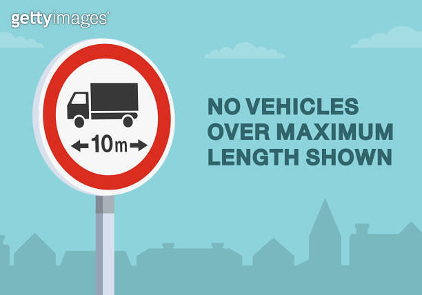 Safe driving tips and traffic regulation rules. No vehicles over ...