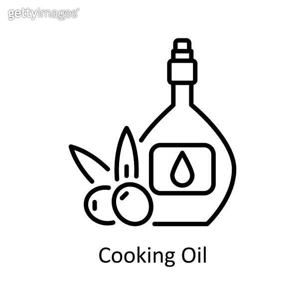 Cooking Oil Vector Outline Icon Design illustration. Grocery Symbol on ...