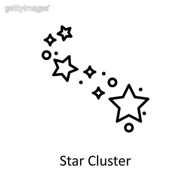Star Cluster Vector Outline Icon Design illustration. Space Symbol on ...