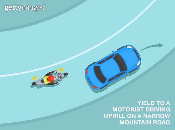 Safe car driving tips and traffic regulation rules. Yield to a motorist ...