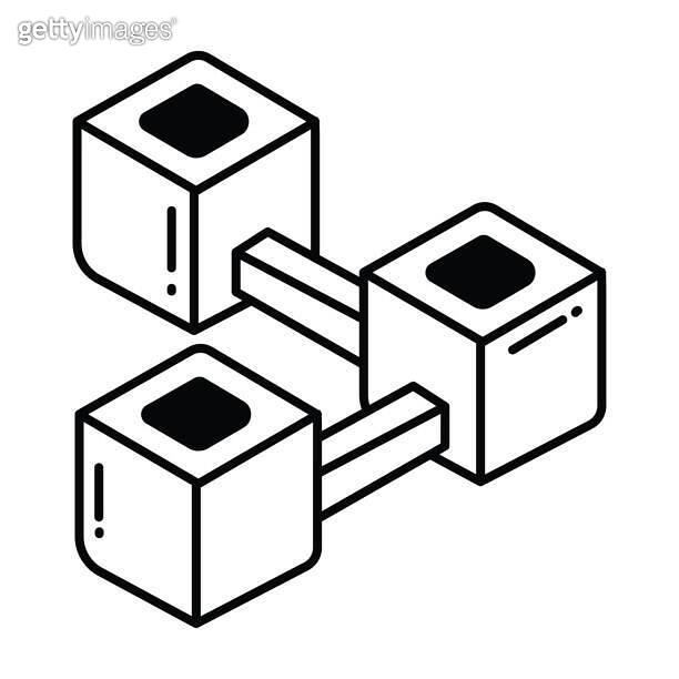 Block chain doodle Icon Design illustration. Science and Technology ...