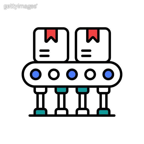 Batch Production Filled Outline Icon Design illustration. Smart ...
