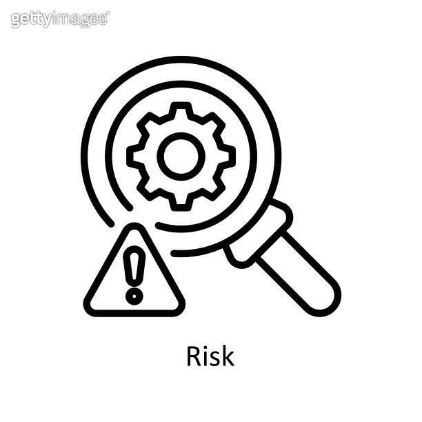 Risk Vector Outline Icon Design illustration. Assessment Symbol on ...