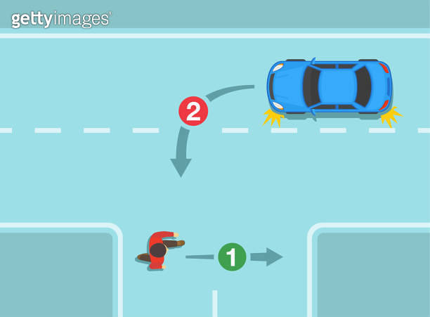 Safe driving tips and traffic regulation rules. Give way to pedestrians ...