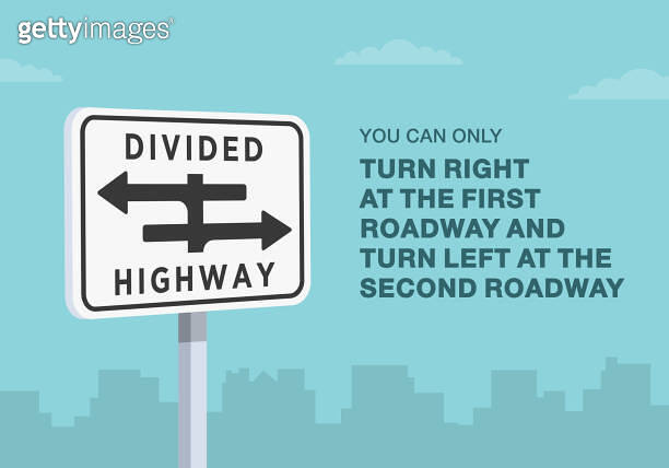 Safe driving tips and traffic regulation rules. Turn right at the first ...