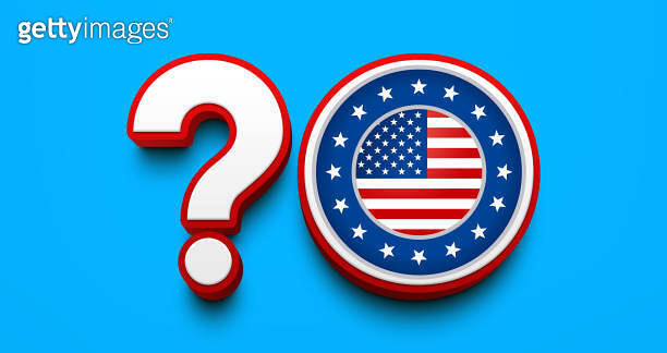 Question Mark And American Flag 이미지 (1627500135) - 게티이미지뱅크