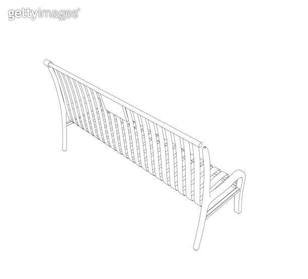 Outline Vector Bench isolated. Wooden bench isolated on white ...
