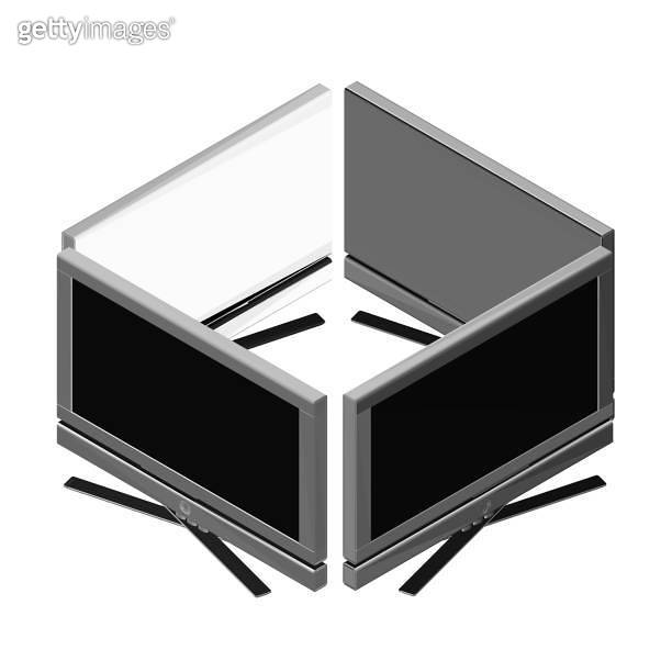 Vector laptop polygonal. Personal computer in isometric style. Desktop ...