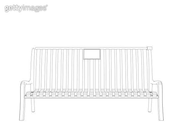 Outline Vector Bench isolated. Wooden bench isolated on white ...
