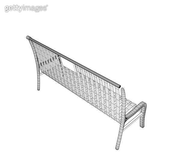 Wireframe Vector Bench isolated. Wooden bench isolated on white ...