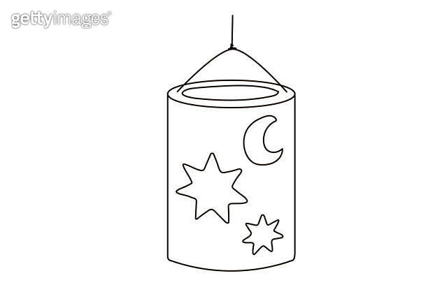 Line lantern with stars and moon for Saint Martin day or Laternenumzug ...