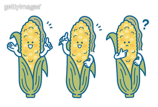 Corn character pose set illustration (1584687843) 일러스트, 무료 일러스트 - 게티이미지뱅크