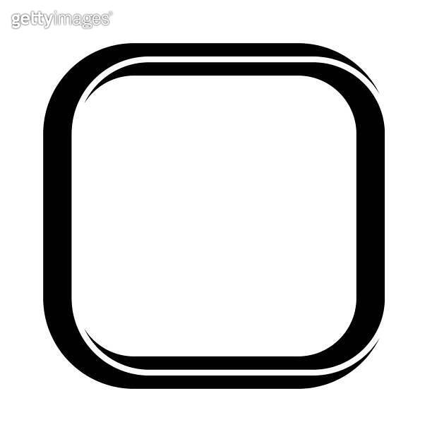 Square frame rounded corners, doodle frame border square banner markers ...