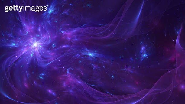 Spiral galaxies, wavy plasma trails and stars in space. Abstract ...
